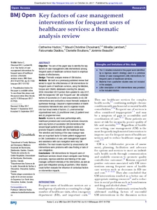 Key factors of case management interventions for frequent users of ...